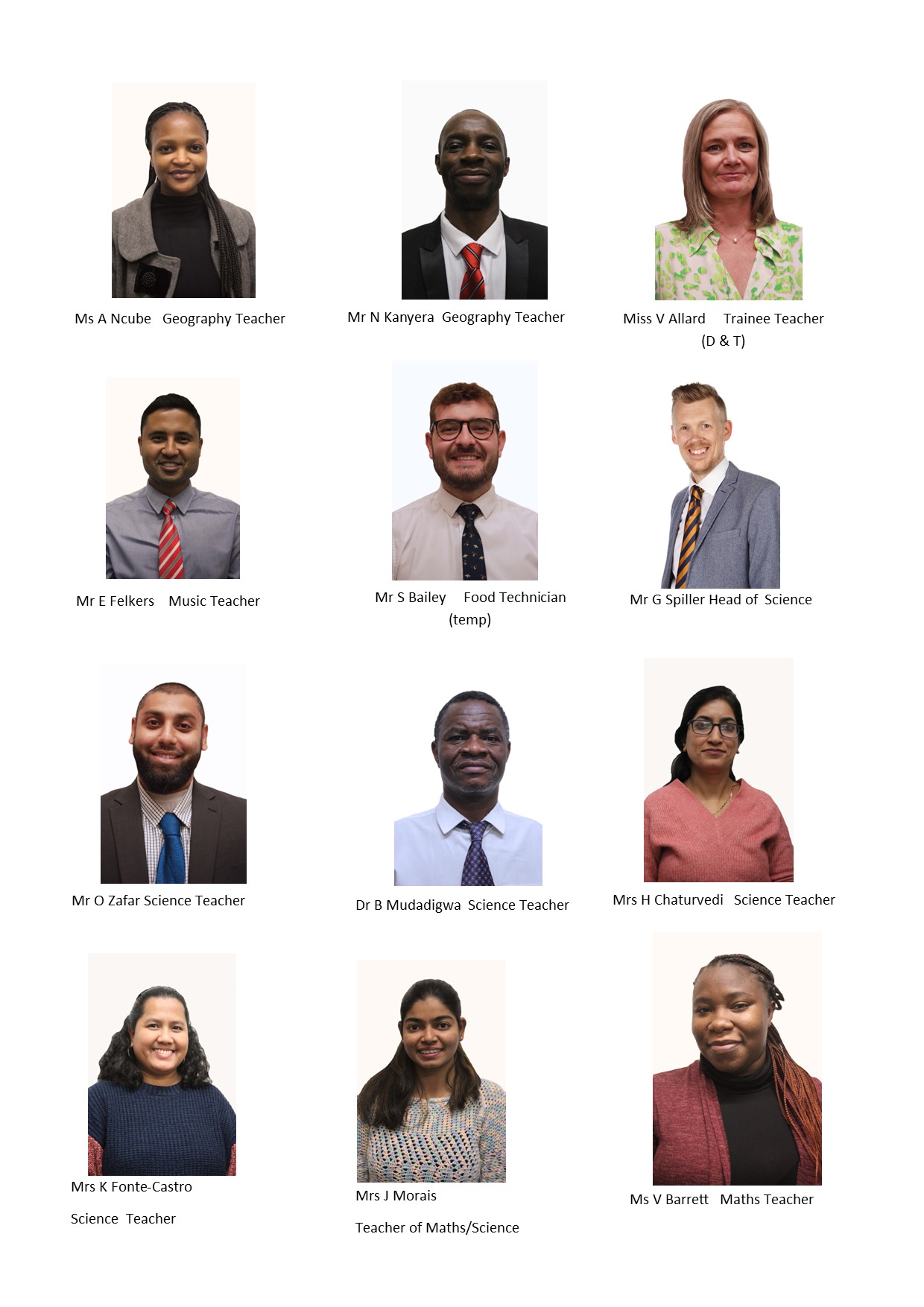 The Marlborough Science Academy - Meet our new staff